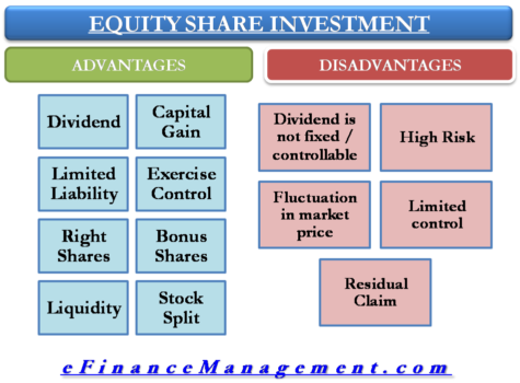 Advantages and Disadvantages of Equity Share Investment | eFM
