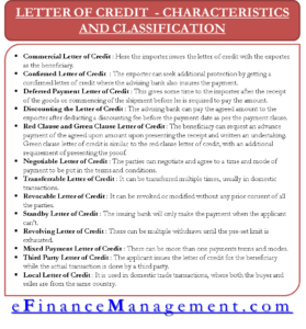 Types of Letter of Credit (LC)