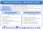 Traditional Budgeting | Meaning, Advantages and Disadvantages | eFM