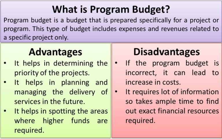 What Is Program Budget Advantages Disadvantages EFM