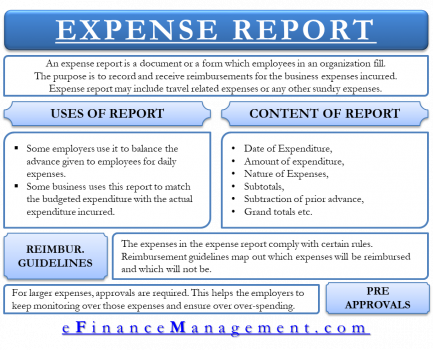 Expense Report | Explanation, Uses, and Contents | eFinanceManagement