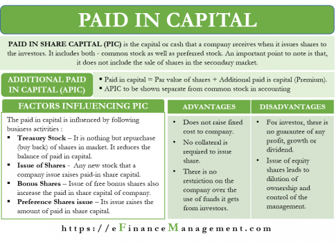 Paid-in Capital – Meaning, Advantages Disadvantages and More